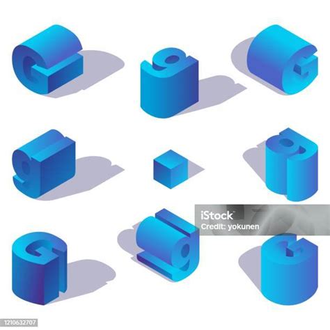 아이소메트릭 알파벳 글꼴 요소 영어 문자 G 평면 그림자와 다양한 단축에 3d 효과 문자 창조적 인 로고 쓰기를위한 스톡 벡터 서체 등측투영법에 대한 스톡 벡터 아트 및