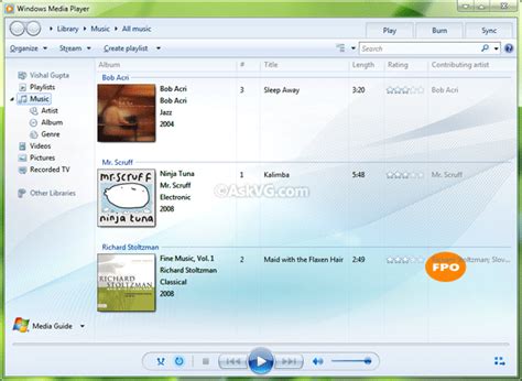 Customize Windows Media Player 12 Wmp12 Library Background Image In Windows 7 Askvg