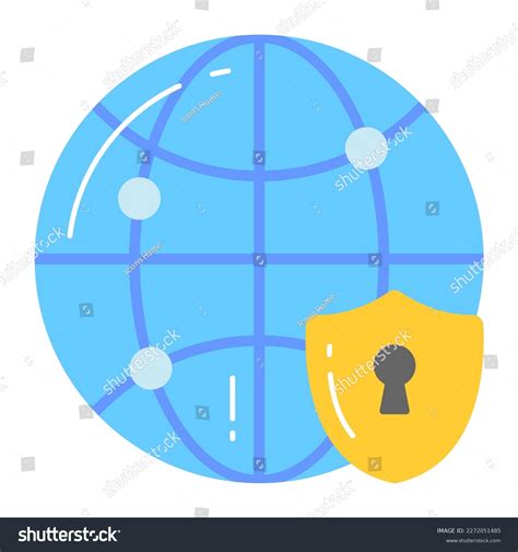 Safety Shield Network Globe Denoting Vector Stock Vector Royalty Free