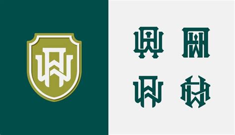 의류 의류 브랜드에 대한 Aw 또는 Wa 모노그램 템플릿 로고 이니셜 프리미엄 벡터