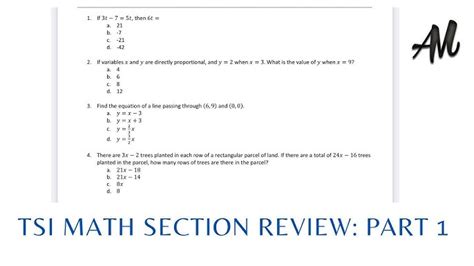 Tsi Math Practice Test Printable