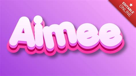 Aimee Pink 3d Text Effect Generator