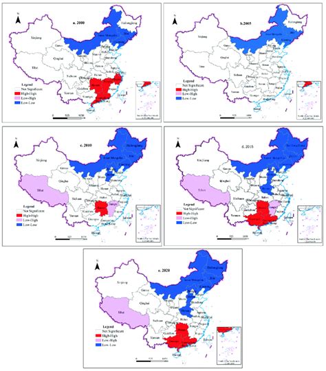 maps of spatial agglomeration patterns of non food crops in china from