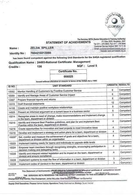 National Certificate NQF Management PDF