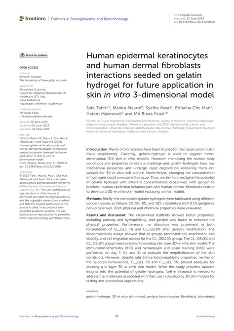 Pdf Human Epidermal Keratinocytes And Human Dermal Fibroblasts