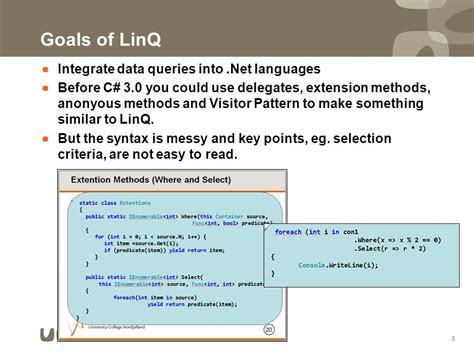 1 Linq Introduction Outline Goals Of Linq Anatomy Of A Linq Query More