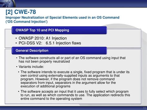PPT CWE SANS Top With OWASP Top And PCI DSS V Mapping PowerPoint Presentation ID