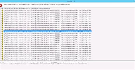 The Following Transaction Date Does Not Exist In The Assigned Period For The Fiscal Calendar