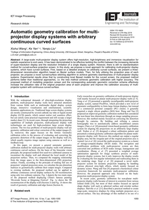 Automatic Geometry Calibration For Multi Projector Display Systems With Continuous Curved