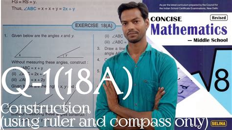 Exercise 18a Questions 1 Chapter 18 Construction Class 8 Icse
