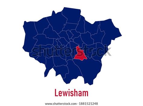 London Borough Lewisham Map Map Colored เวกเตอร์สต็อก ปลอดค่า