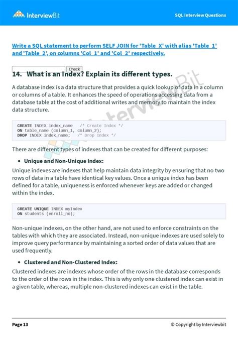 Sql Interview Questions Pdf Connect Programming