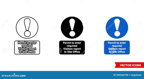 Site Security Sign Permit To Enter Required Visitors Report To Site