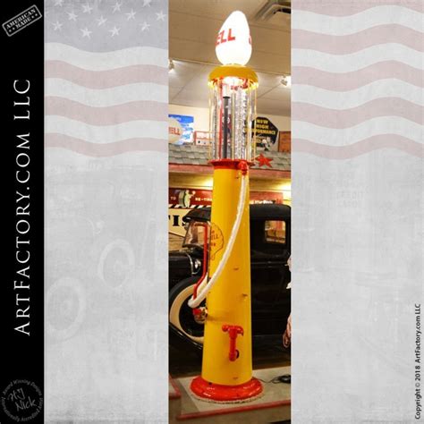 Restored Shell Visible Gas Pump With Original Vintage Milk Glass Globe