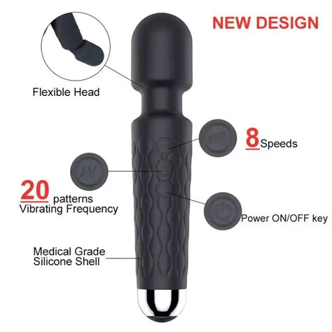 Modes Personal Cordless Rechargeable Powerful Handheld Mini Av Adult Sex Toy Vibrator Wand