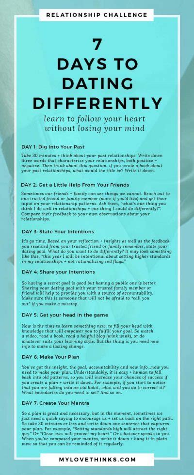 7 Days To Dating Differently Challenge My Love Thinks