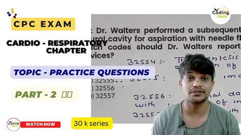 Cardio Respiratory Chapter Ll Practice Questions Ll Part 2 Cpcexam Cpc Aapc Icd