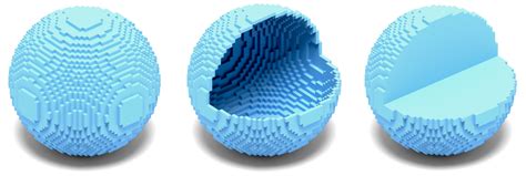 Voxelization Of An Sphere Left A Cut Of The Voxelization Of Its