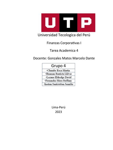 Ta4 Finanzas Corporativas 4 Pdf Dinero Economias