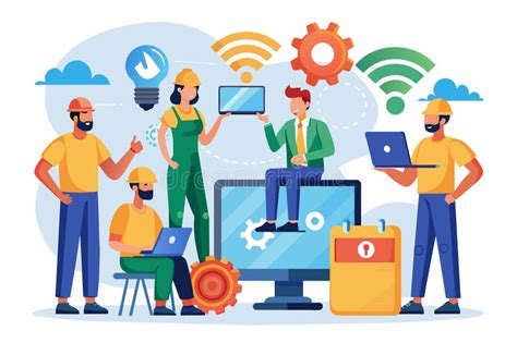 A Team Of Workers Diagnoses And Resolves Internet Connectivity Problems