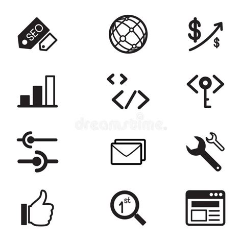 Seo Icon Set Stock Vector Illustration Of Link Click 72450245