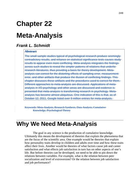 Pdf Meta Analysis Cumulating Research Findings Across Studies