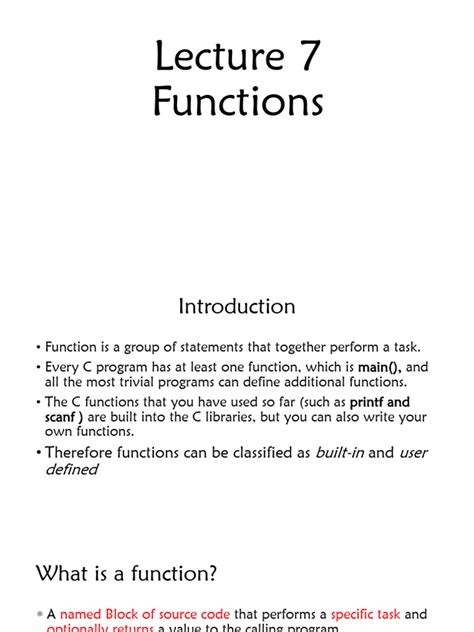 Lec 7 Functions Download Free Pdf Parameter Computer Programming
