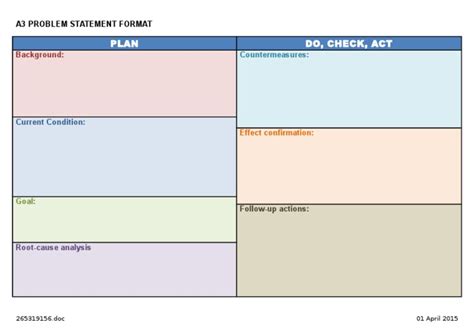 A3 Problem Statement Format Pdf