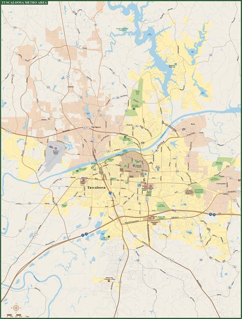 Tuscaloosa Metro Map Digital Vector Creative Force