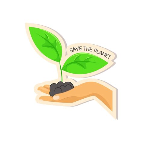 Premium Vector A Handful Of Soil With A Seedling In Hand