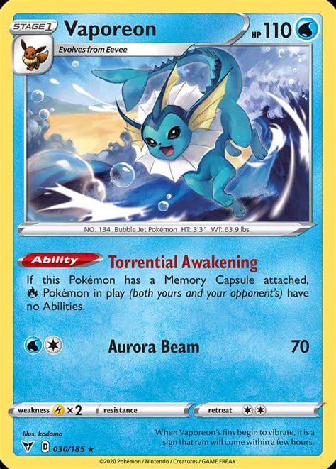 Vaporeon Swsh4 30 Pokemoncard