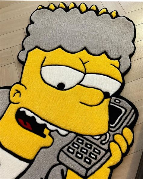 Handmade Bart Simpsion Custom Tufting Rug Etsy