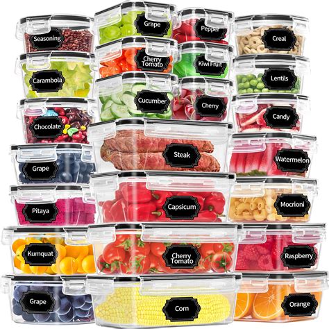48 Pack Food Storage Containers With Airtight Lids 24 Containers And 24 Lids Kitchen Storage
