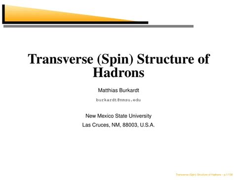 Ppt Transverse Spin Structure Of Hadrons Matthias Burkardt
