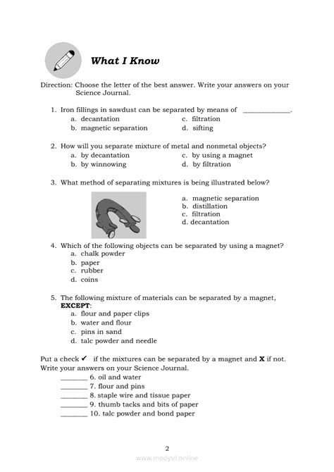 Science 6 Module 2 Lesson 4 Separating Mixtures Using Magnet Grade 6 Modules