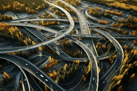 Congested Intersection Highway Road Generate Ai