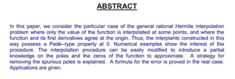 Padé Type Rational And Barycentric Interpolation Department Of Mathematics