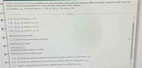 Solved Conduct A Test At The α 0 10 Level Of Significance