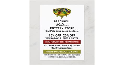 Decorate Bowl Pottery Store Potters Advert Flyer Zazzle