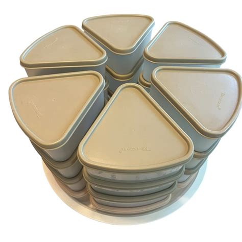 Tupperware Kitchen Vintage Tupperware Pie Slice Storage Containers With Lids And Lazy Susan