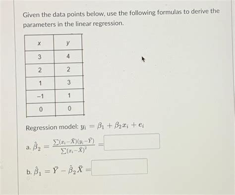 Given The Data Points Below Use The Following Chegg Com