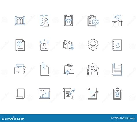 Catalogs And Folders Line Icons Collection Organization Sorting Categorization Storage