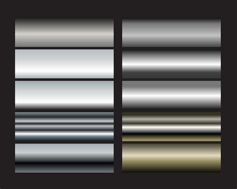 Premium Vector Silver Or Platinum Gradients Set