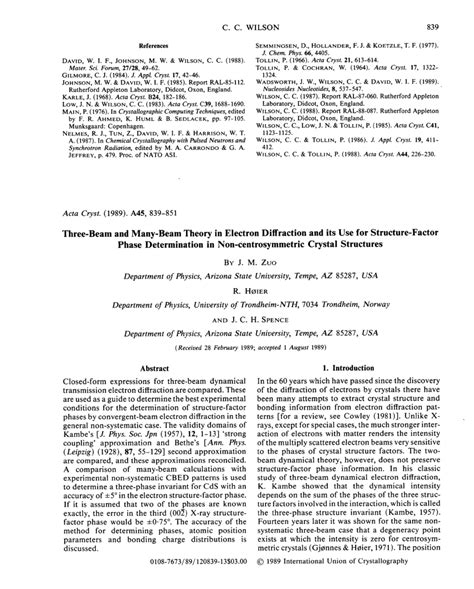 Pdf Three Beam And Many Beam Theory In Electron Diffraction And Its