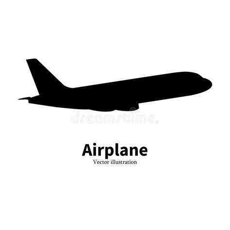 Vector Black Airplane Silhouette Air Travel Stock Vector Illustration