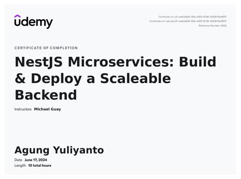 Agung Yuliyanto On Linkedin Certificate Of Completion Nestjs