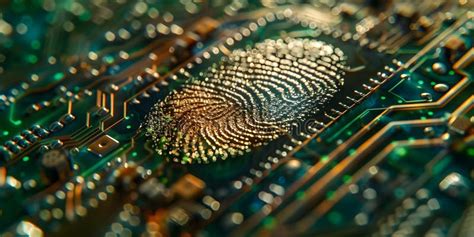 Closeup Of A Fingerprint On A Circuit Board Symbolizing Digital Forensics Cybersecurity And Data