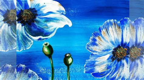 Как нарисовать красивые цветы Рисуем интерьерную картину Рисуем красивые цветы гуашью Youtube