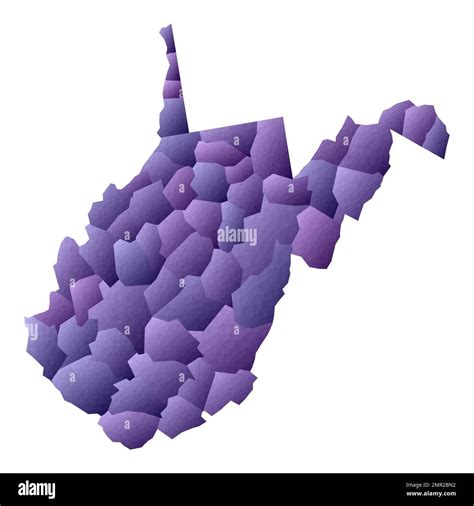 West Virginia Map Geometric Style Us State Outline With Counties
