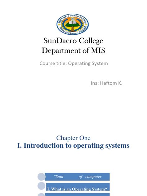 Chapter 1 Operating System Mis 3rd Regular Pdf Operating System
